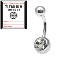 Sterile Titanium Jewelled Belly Bars – TDI Body Jewellery
