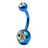 Titanium Double Jewelled Belly Bars 8mm Anodised – TDI Body Jewellery
